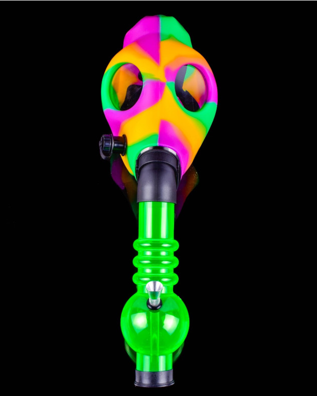 Gas Mask Pipe Bong - Includes Acrylic Water Pipe - Full Set - Rainbow ...