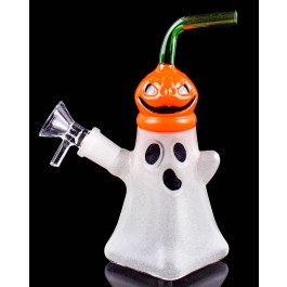Ghostface Pumpkin Halloween Glow In The Dark Bong -SmokeDay