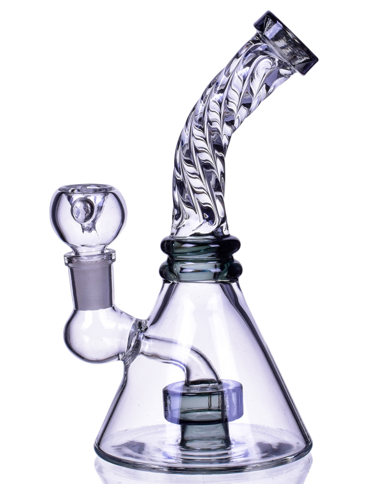 The Cyclone - 7" Twisted Neck Matrix Beaker Bong Water Pipe - Ash Black ...
