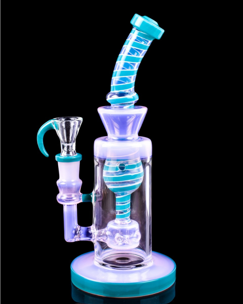 Infinity Swirl - 10" Tilted Spiral Faberge Bong -SmokeDay