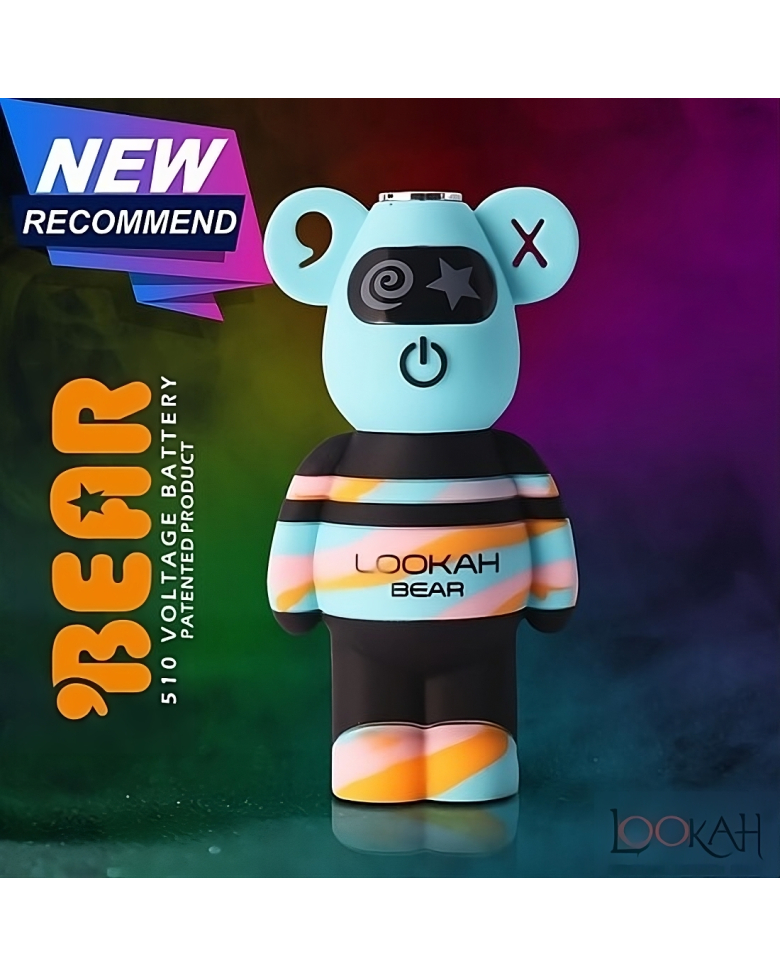 Lookah Bear Limited Edition 510 Vape Battery - Tie Dye Blue -SmokeDay
