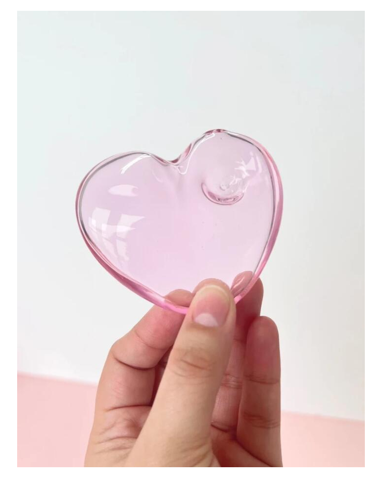 The 3D Bubble Heart Pipe - Pink -SmokeDay